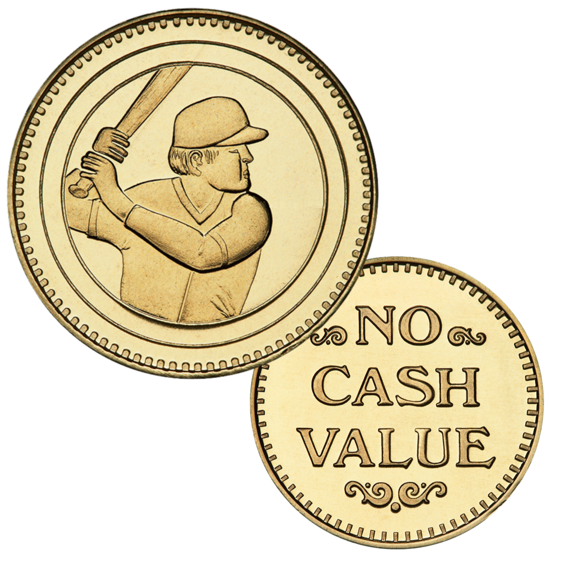 1.125" Brass Batter No Cash Value Token – TokensDirect