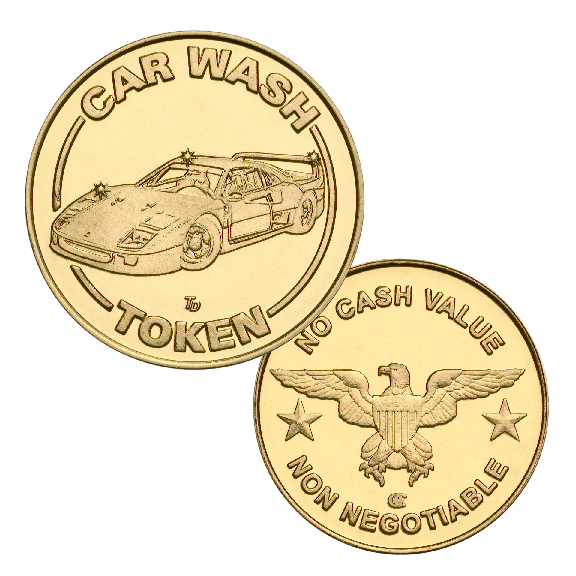 0.984" Brass Car Wash Token Eagle Non-Negotiable Token – TokensDirect