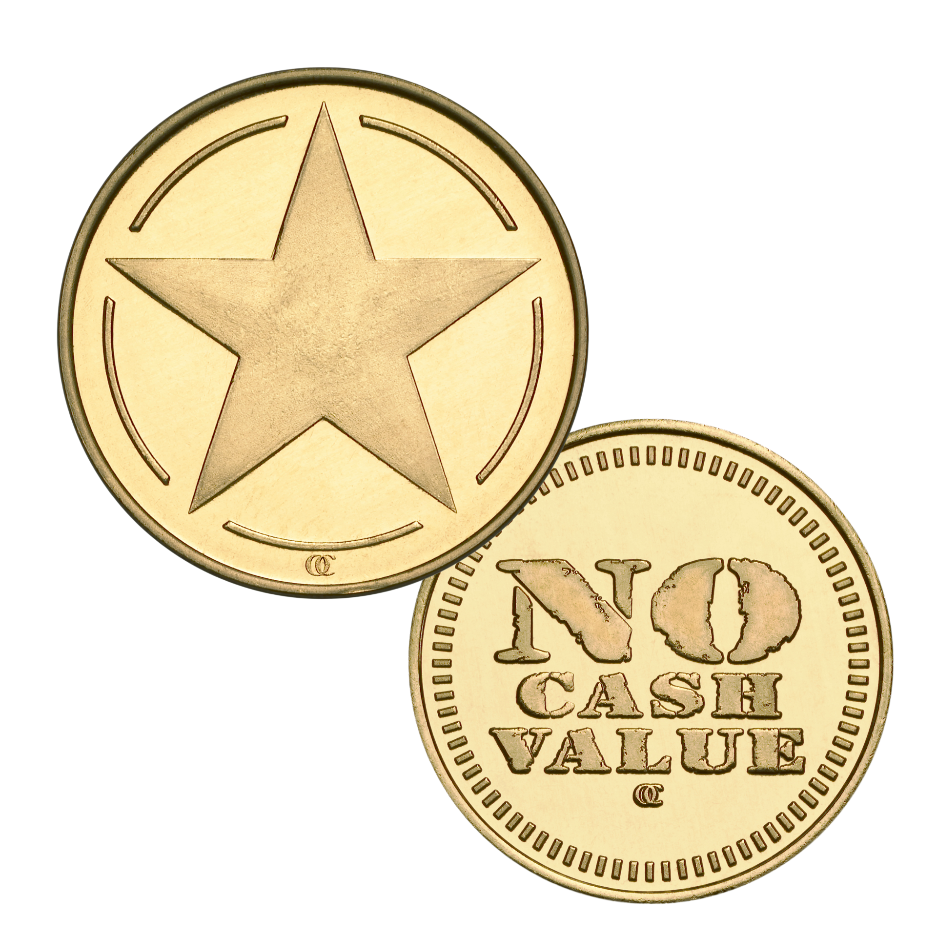 0.984" Brass Star No Cash Value Token – TokensDirect